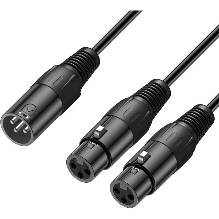Xlr Mâle Vers 2 Xlr Femelle Répartiteur En Y Câble, 3 Pin Pvc Écalé 2X Xlr Femelle À Xlr Mâle Y ...