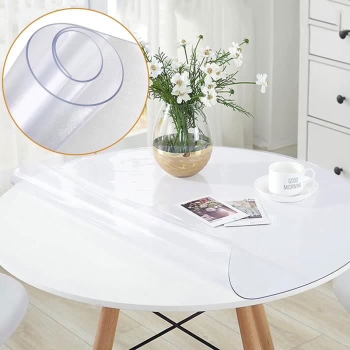 Nappe En Pvc Mat, Film De Table Transparent, Ronde Nappe Transparente ...