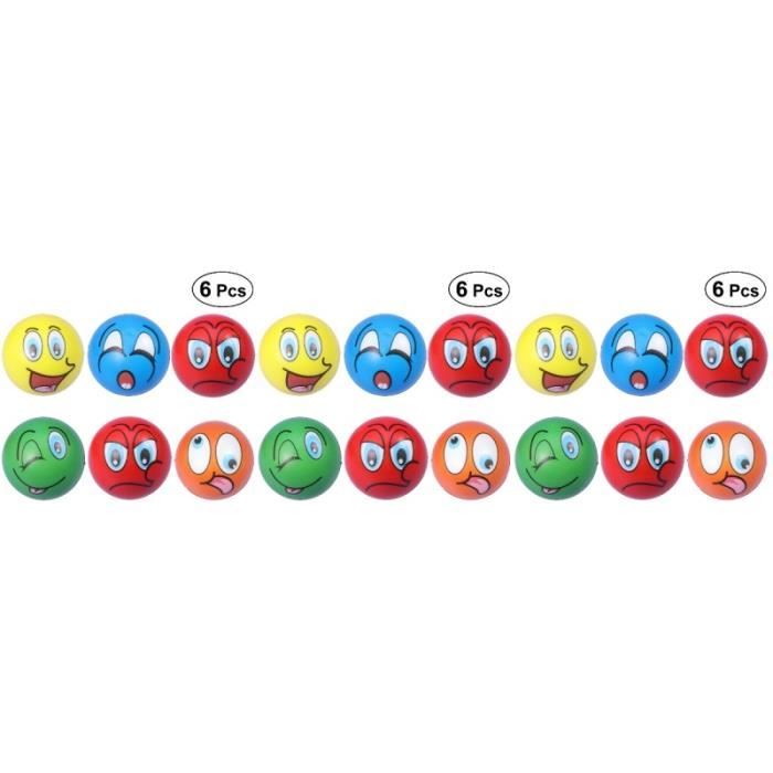 18 PCS 63mm Anti-stress Baller Soulagement Dessin de bande dessinée PU ...