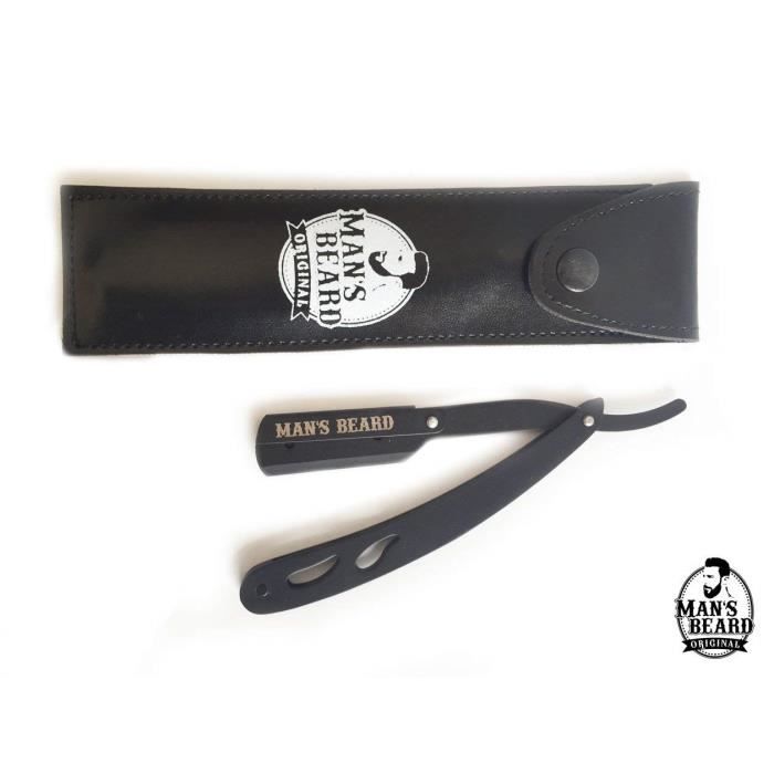 Man's beard - Rasoir Shavette en acier noir Professionnel Manuel de ...