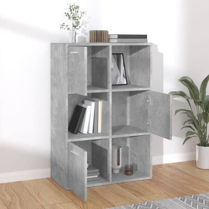 ABB Armoire de rangement Gris béton 60x29,5x90 cm Aggloméré - Qqmora ...