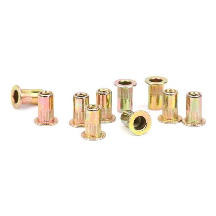 Like-Écrou à rivet fileté 200Pcs Écrou à Rivet Plaqué Couleur de Zinc ...