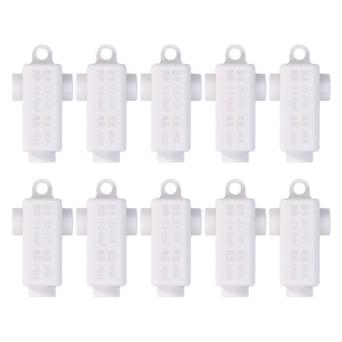 YOSOO Boîte de jonction en ligne 3 voies haute puissance, Bloc Séparateur T Type 10Pcs ...