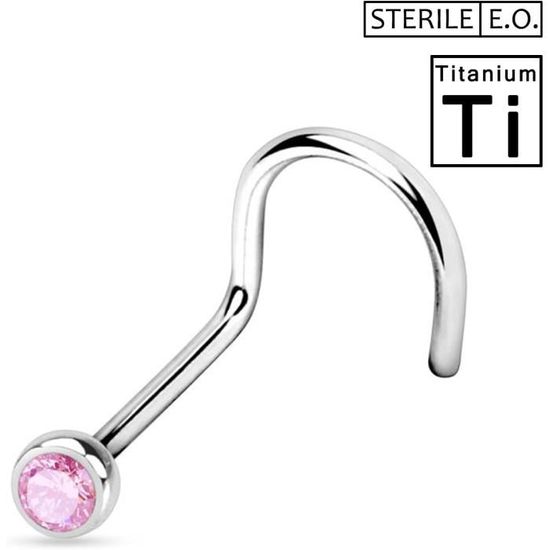 Piercing Nez Stud Nez Courbé Avec Boule De Cristal Tchèque Acier Chirurgical 316L Stérile 22G (0 ...