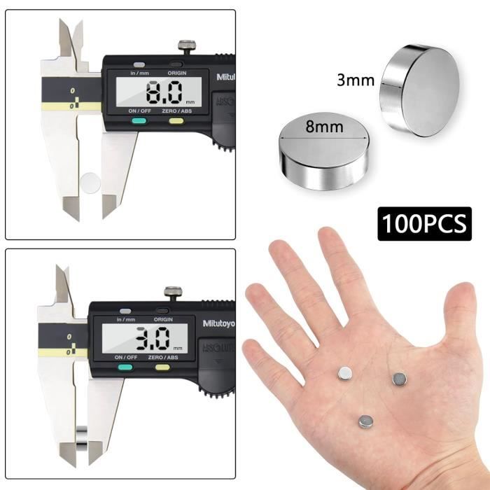 100 Pièces Aimant Neodyme,8 Mm X 3 Mm Petit Aimant Rond,Petits Aimants ...