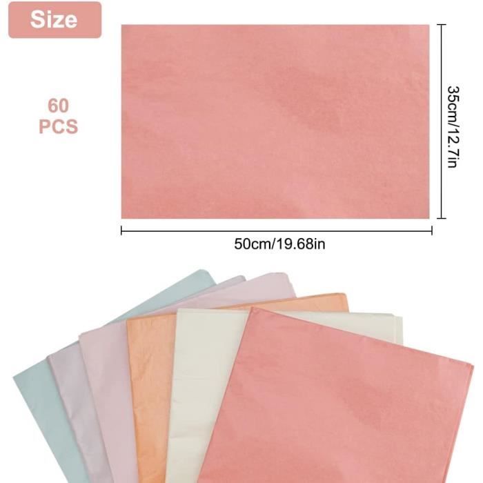 60 Feuilles Papier Soie Emballage Avec Des Paillettes,6 Couleurs ...