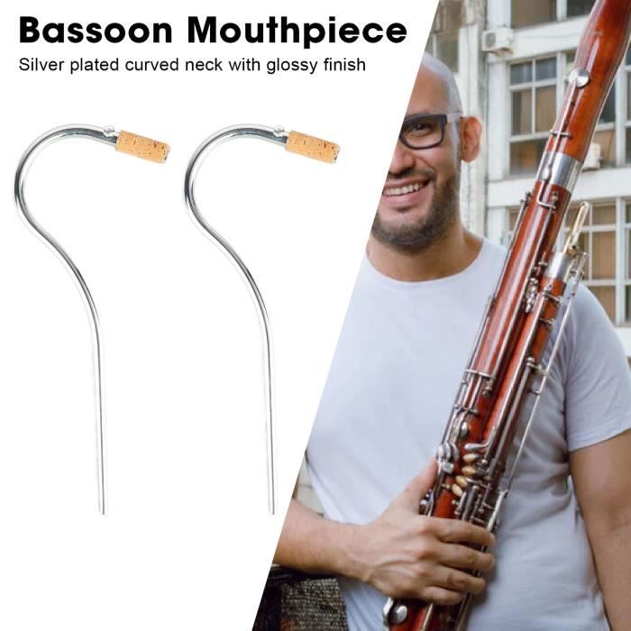 Ashata 2PCS Embouchures de basson argent plaqué courbe avec liège joint ...