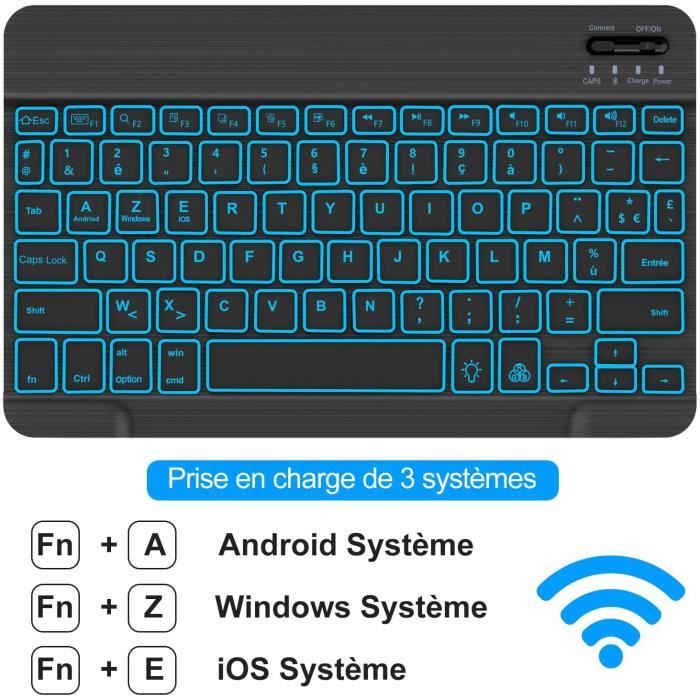 Clavier Rétroéclairé Bluetooth 11'' - Azerty Portable Clavier Pour Mac ...