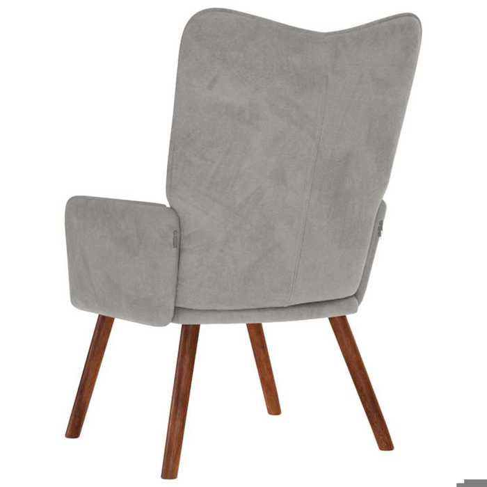 VidaXL Chaise de relaxation Gris clair Velours 4016810 - Cdiscount ...