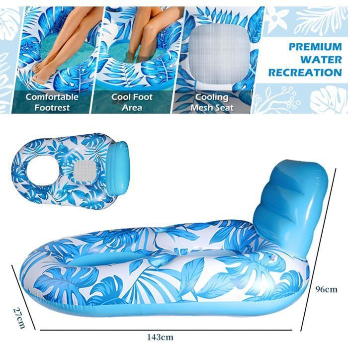 Bouée Gonflable Piscine Adulte,Matelas Gonflable Piscine,160x140cm ...