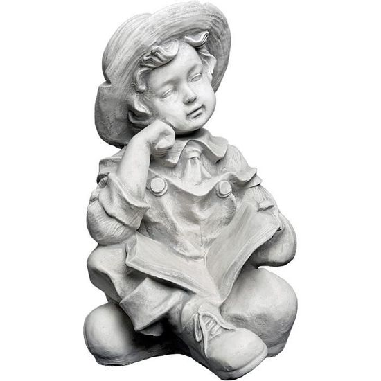 Grande Statue de garçon avec Un Livre Figure d’Enfant en Pierre ...