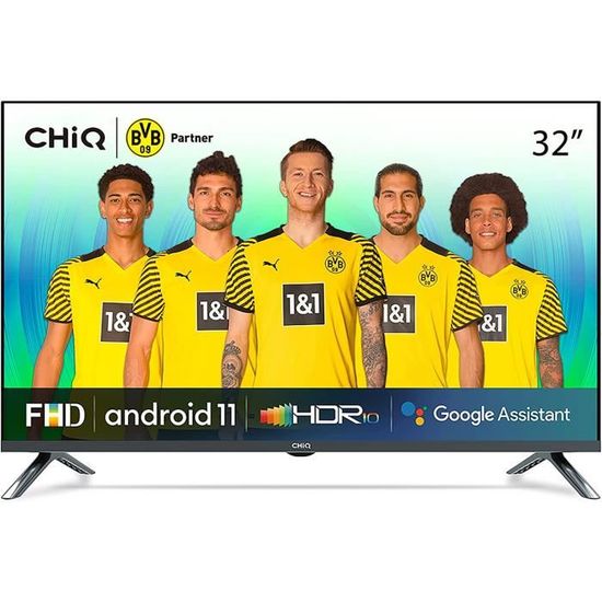 CHiQ L32M8T,32 Pouces(80 cm) Smart TV Full HD televiseurs, Android 11 ...