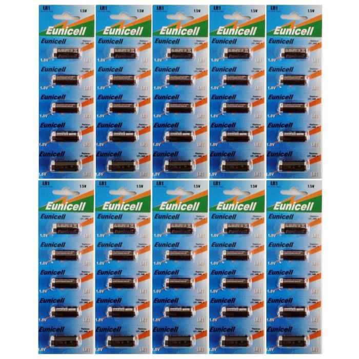 Lot de 50 Piles type LR1 1,5V compatibles LR01/MN9100/AM5/E90 /UM5 ...