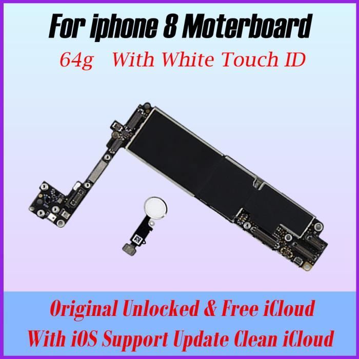 8-64G Blanc Tactile-Carte mère 100% originale débloquée pour iPhone 8 Plus, avec iCloud libre ...