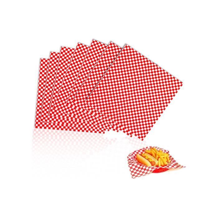 100 Pcs Rouge et Blanc D'emballage Alimentaire à Carreaux,Papier ...