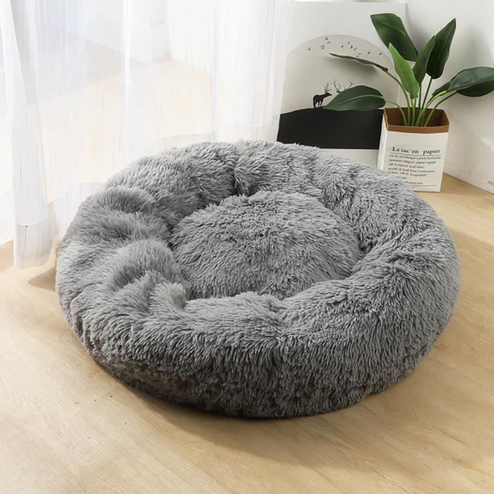 Coussin Chien rond chat hiver chaud sac de couchage long lit doux en ...