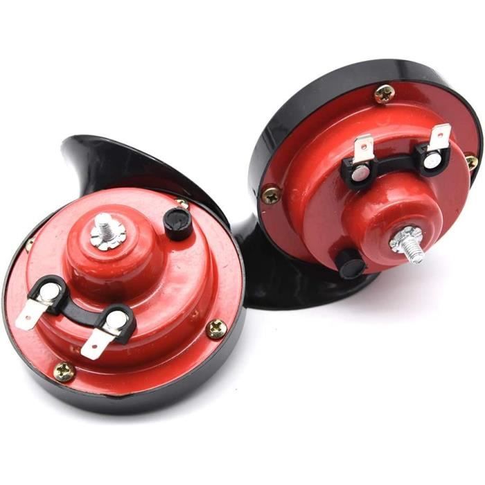 Klaxon Voiture Rouge Car Horn Horn Universal 120DB Crown Siren 12V Dual Tone Voiture Electric Haut Son Son Son Son Son Klaxon 1173 Cdiscount Auto