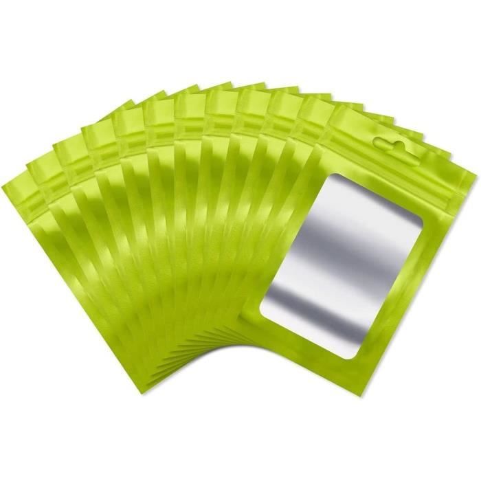 50 Pcs Sacs Pochette Plastique en Aluminium Sachet Zip Refermable ...