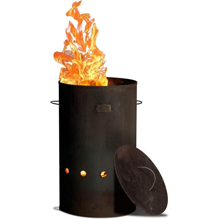 Barbecue Alpha Stoke Baril à feu Industriel Acier Corten et Acier ...