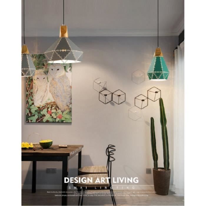 1PCS 22CM Lustre en fer forgé industriel américain suspension bois ...