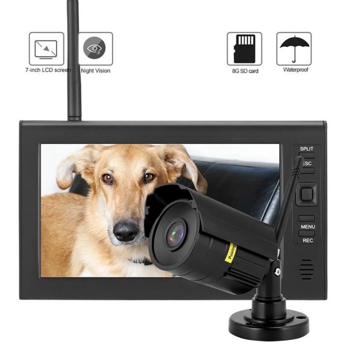 Tbest Moniteur de Sécurité sans Fil 4CH 7Inch LCD Caméra Infrarouge ...