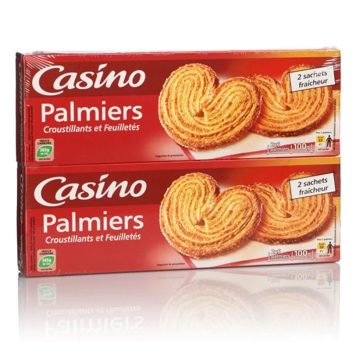 POULT Biscuits palmiers - Croustillants - Feuilletés - 2 x 100 g ...