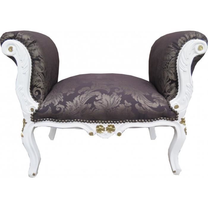 Casa tabouret Padrino baroque Tabouret Motif Noir / Blanc / Or - Banc ...