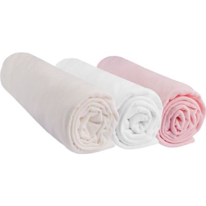 Lot de 3 Draps Housse bébé 70x160 cm en jersey 100% coton - EASY DORT ...