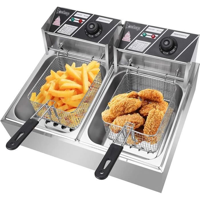 Friteuse Électrique Avec 2 Paniers, Friteuse À Double Cylindre En Acier ...