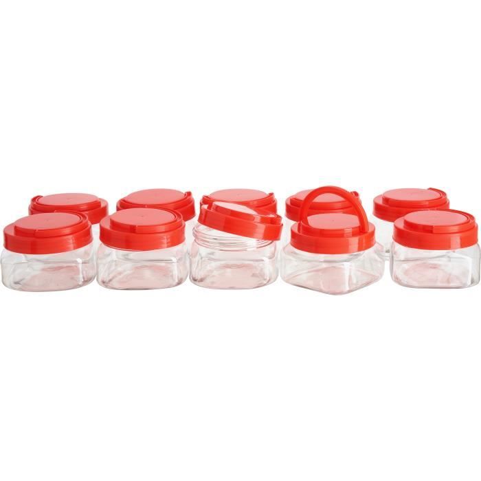 Boîte de rangement - VBS - XXL - 10 pièces - 150ml - Plastique rouge ...