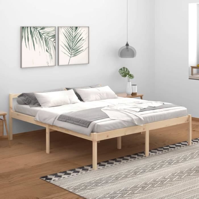 "Top" Lit pour personne âgée 180x200 cm très grand bois de pin massif ...