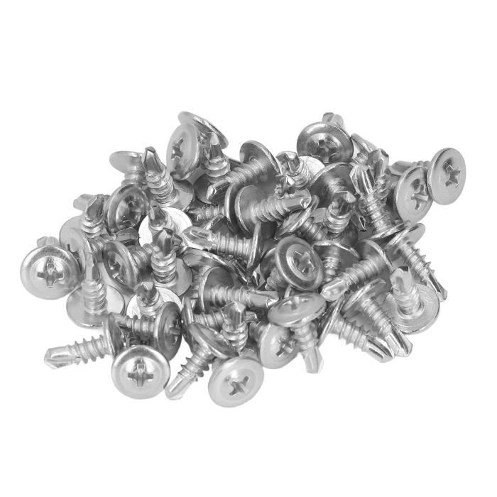 Vis autoperceuse - YOSOO - M4.8x13 - Acier inoxydable - Lot de 200 pièces - Tête bombée ...