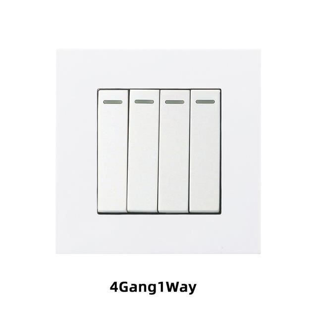 INTERRUPTEUR,4Gang 1Way--Panneau en plastique blanc interrupteur à ...