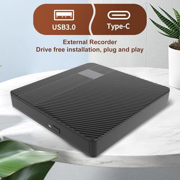 DVD Externe DVD USB 3.0 Type-C CD DVD +/- RW Brenner Optical Drive USB ...