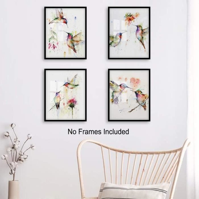 Impression D'Art Abstraite, Colibri Mural, Colibri Aquarelle, Colibri ...