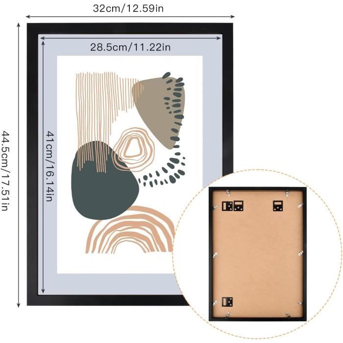 Cadre A3 Noir, 2 Cadres Photo A3 En Bois, Cadre 32 X 44.5Cm, Cadre Bois ...