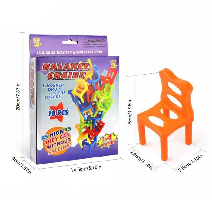 VINGVO Jouets de jeu de chaises d'équilibre en plastique Couleur aléatoire 18 pièces chaises d ...