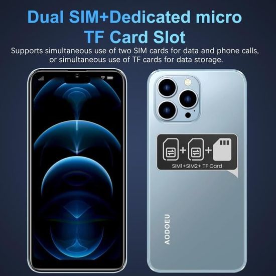 Téléphone Portable , 4Go + 32Go Smartphone 4G Pas cher, 6.3'' ÉcranTéléphone Débloqué Double SIM ...