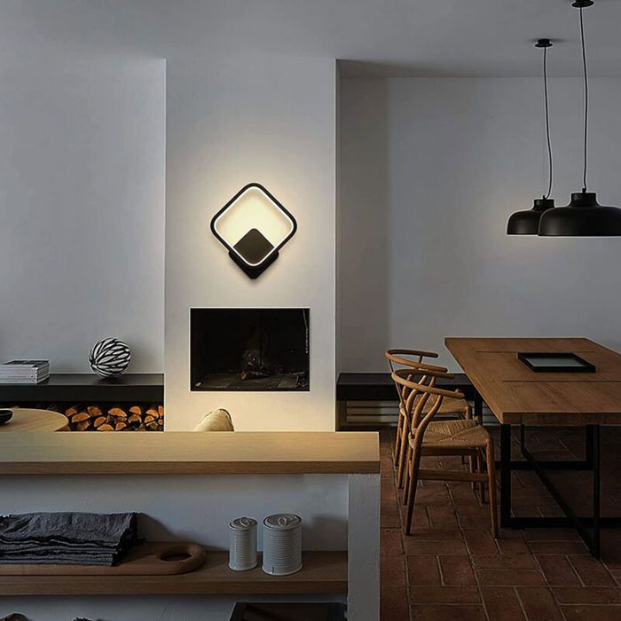 Spot Mural LED Carré 12W pour Intérieur - Salon, Chambre, Couloir ...