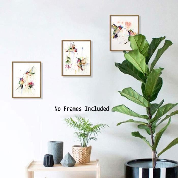 Impression D'Art Abstraite, Colibri Mural, Colibri Aquarelle, Colibri ...