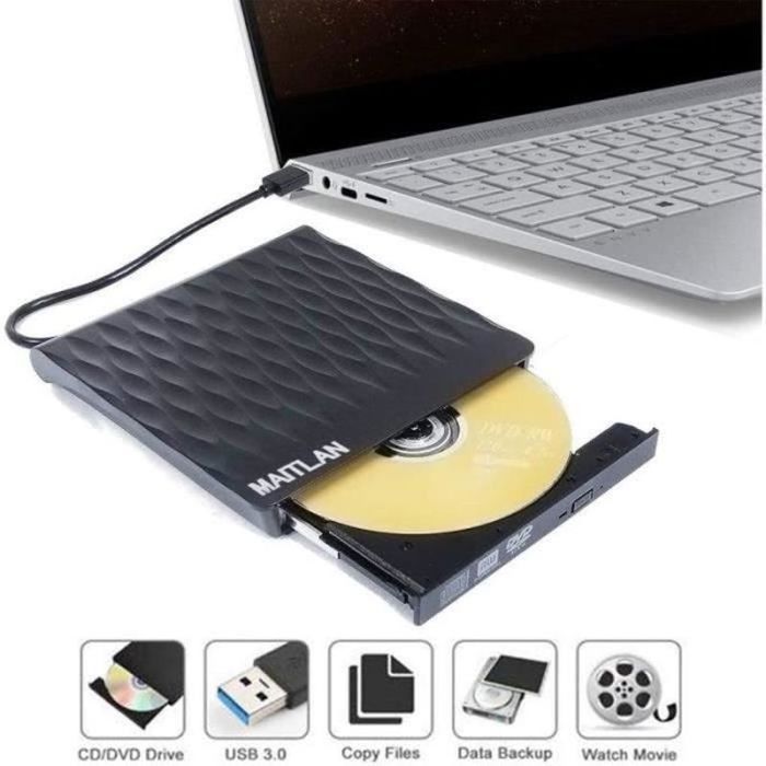 Graveur DVD-CD externe USB 30 double couche pour Notebook PC Portable Lecteur optique portable ...