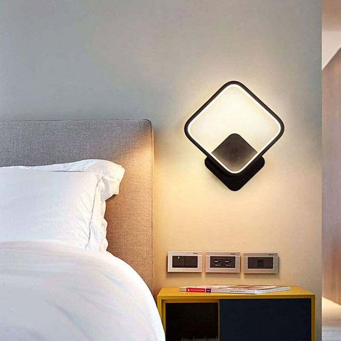 Spot Mural LED Carré 12W pour Intérieur - Salon, Chambre, Couloir ...