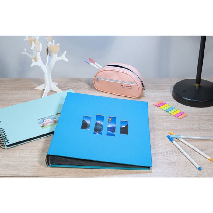 Exacompta Album photo MILANO 290 x 320 mm bleu - 60 pages, capacité 300 ...