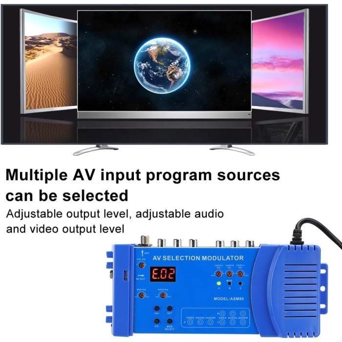 Ehskzjh Modulateur Hdmi Numérique Rf, Modulateur Vhf-Uhf Double Bande Portable, Convertisseur ...