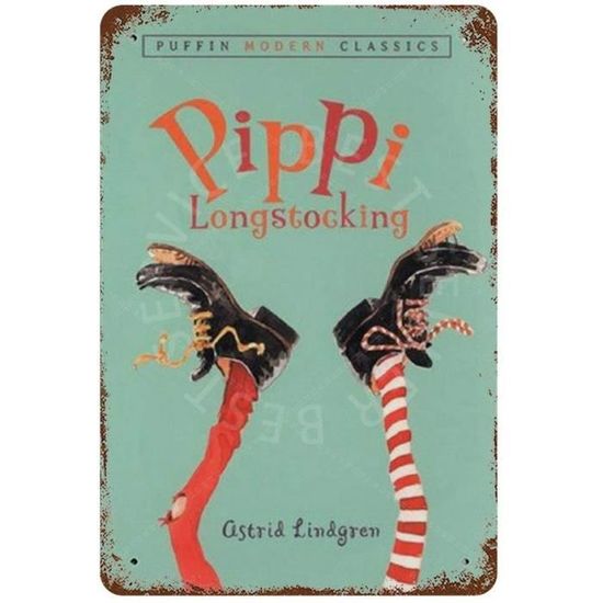 Pippi longstocking plaque métallique publicitaire vintage cadeau pour ...