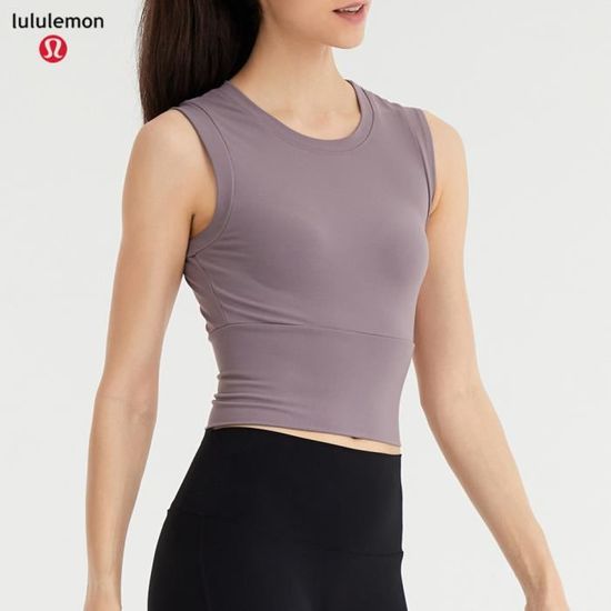 Lululemons.x Sport Vest femmes Slim Fit long minceur Yoga vêtements Running Summer sans manches ...