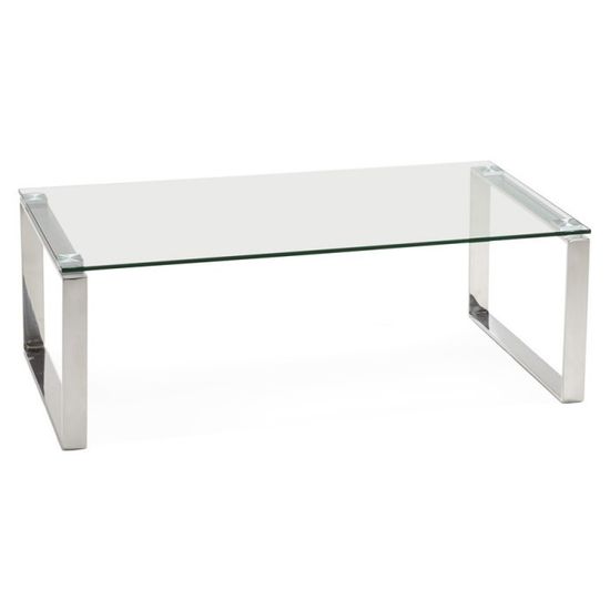 Table Basse En Verre " 110cm Transparent & Argent - Paris Prix ...