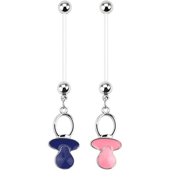 Lot 2 Piercings Nombril Grossesse tétine bébé Thao Barre 25mm564 ...