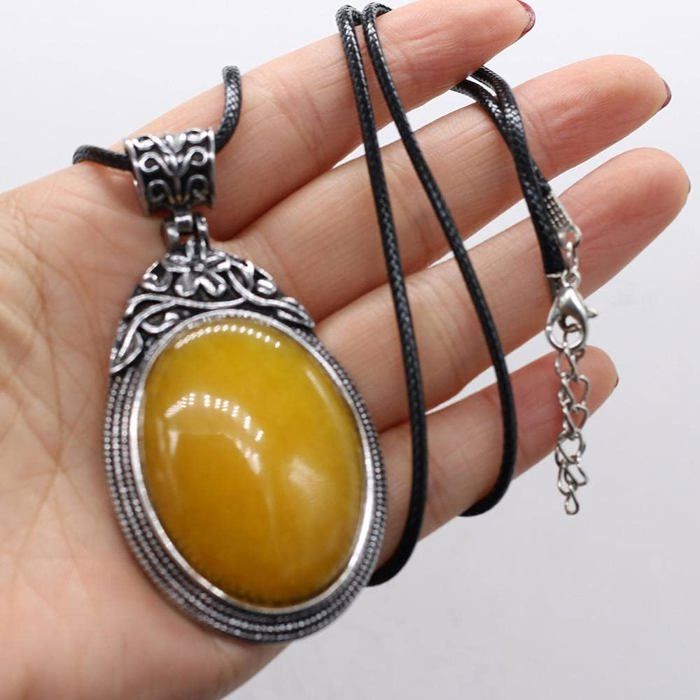 Colliers En Pierre Naturelle Charms Forme DOeuf Agates Rouges Collier ...