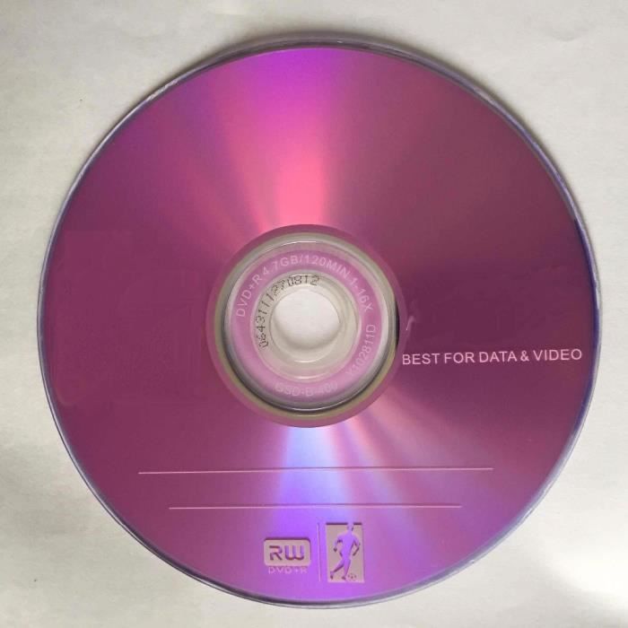 Disque vierge A +, 4.7 Go, DVD + R, 16x, Design violet authentique ...